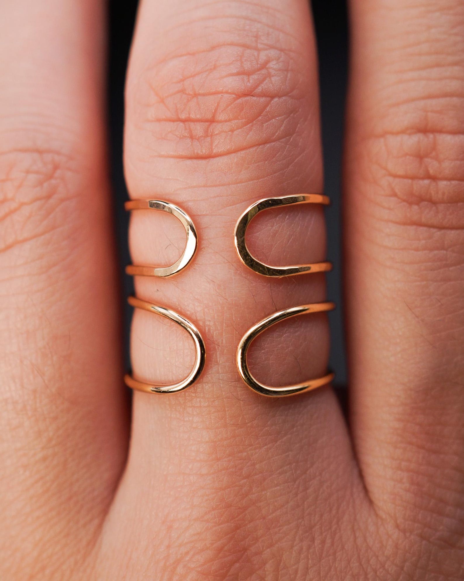Stadium Cuff Ring | 14K Gold Fill, Rose Gold, Sterling Silver | Open ...