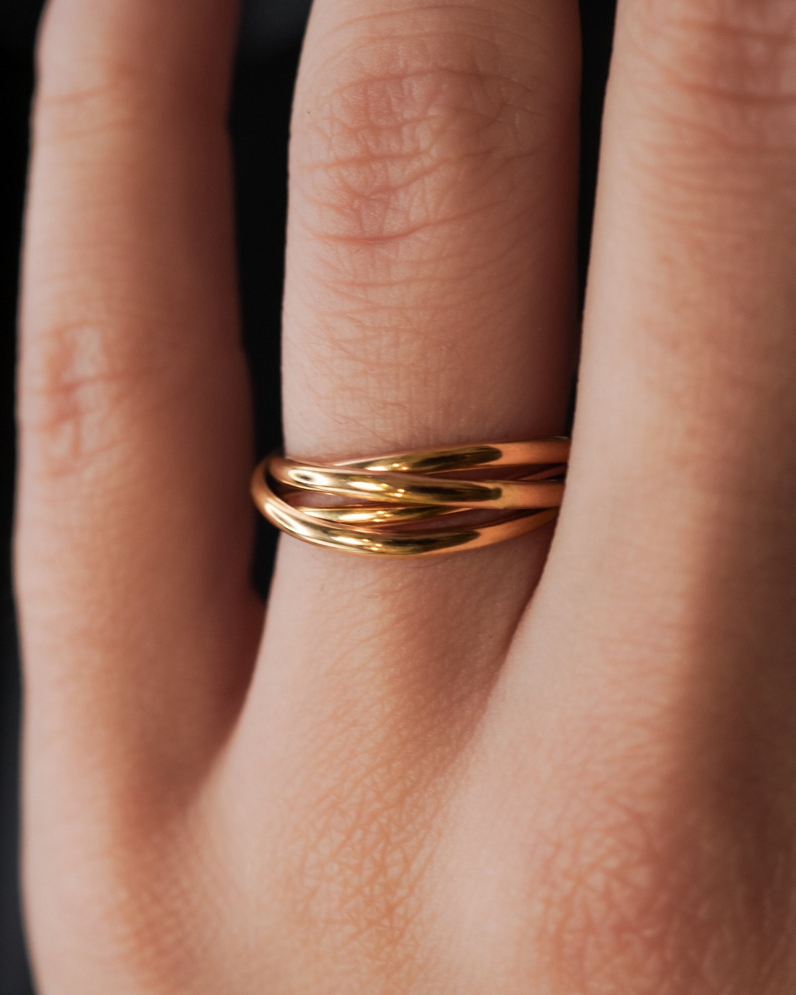 Thin Interlocking Set of 4 Rings Rose Gold, Gold Fill, or Silver ...