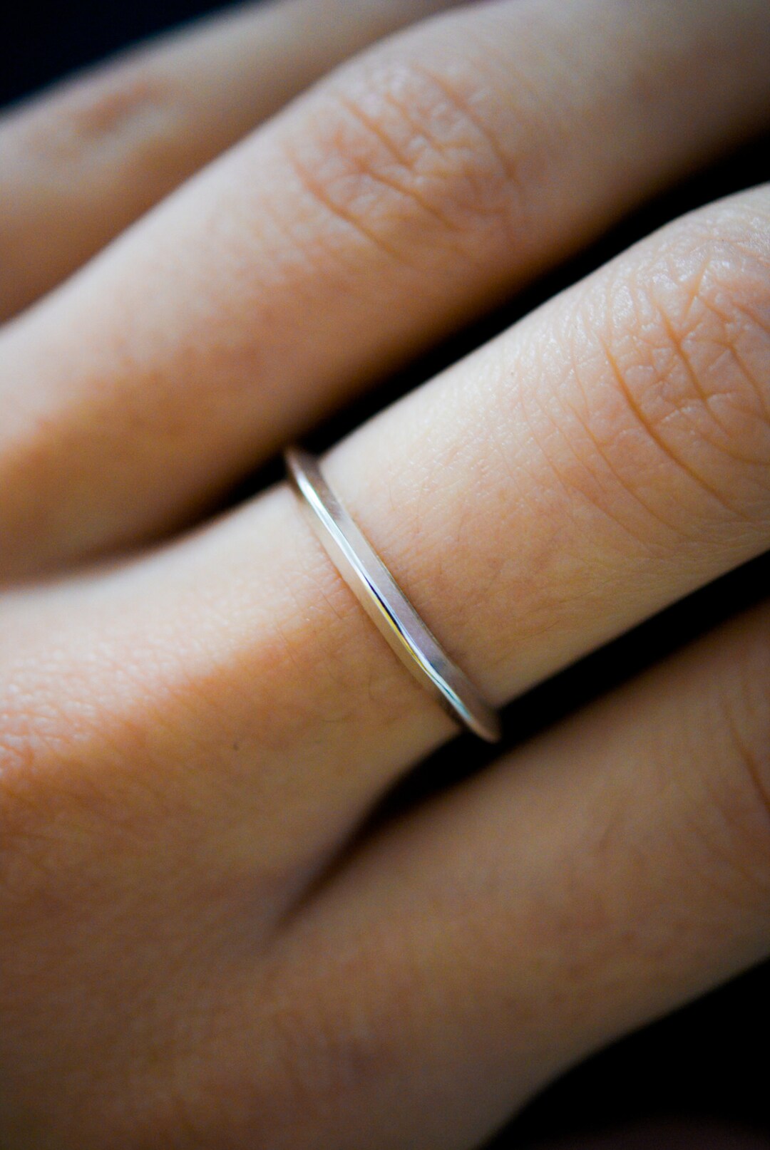 Thick Triangle Ring, Sterling Silver Band, Edgy Stacking Ring ...