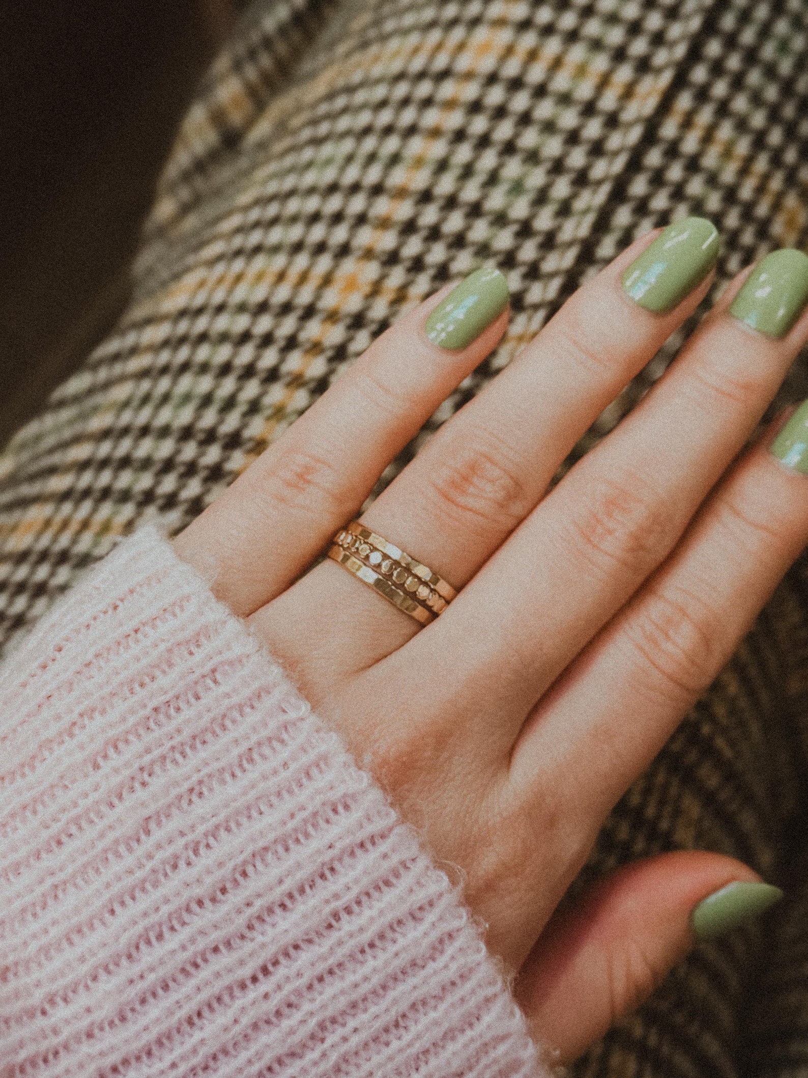 Mini Bead & Extra Thick Set of 3 | 14K Gold Fill | Set of Three Ring ...