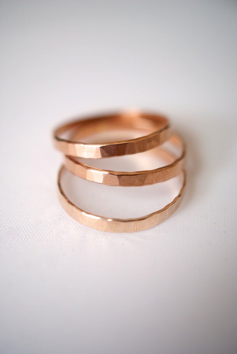 Rose Gold Stack Rings Set of 3 Rose Gold Stack Rings - Etsy