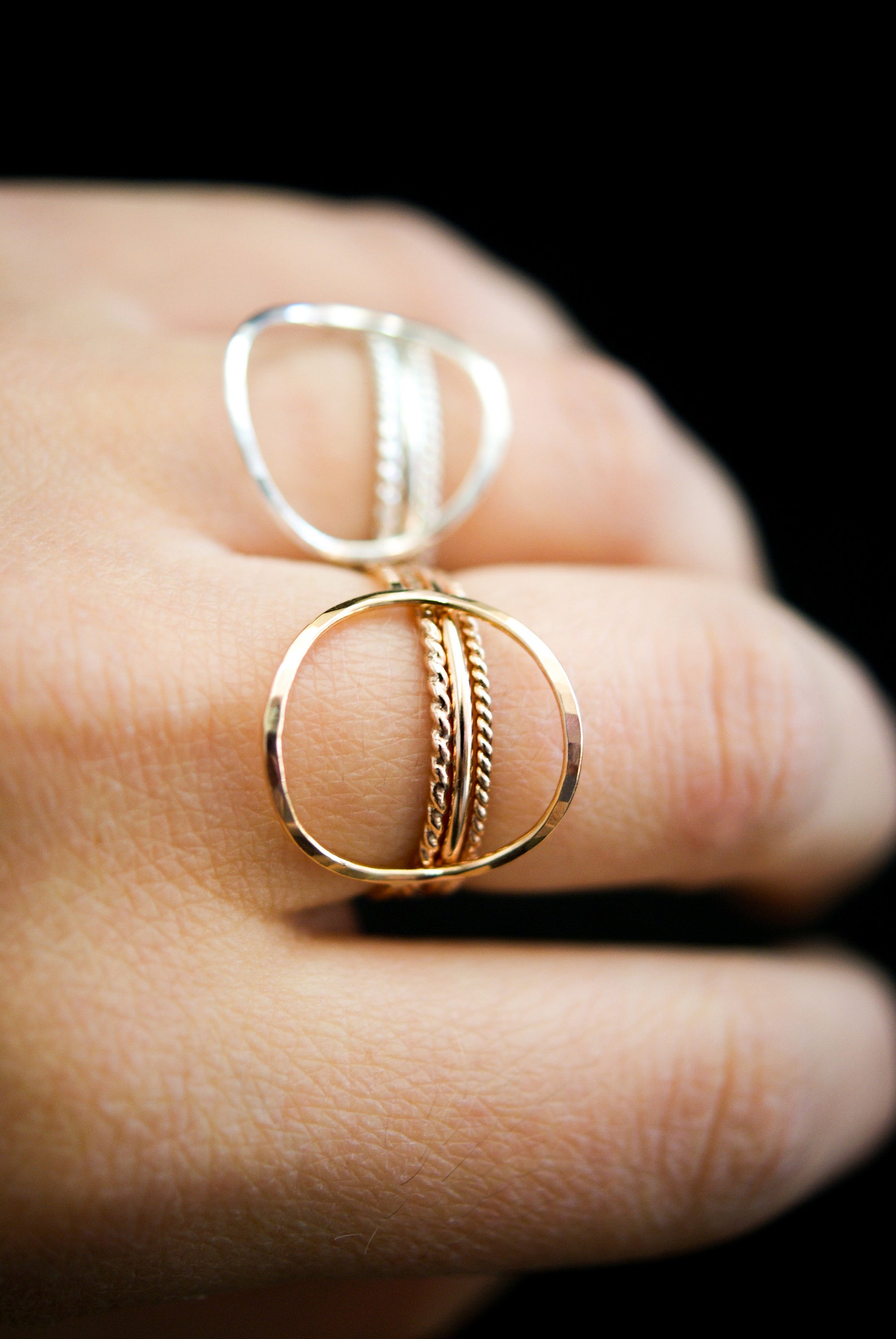 Circle Ring Stacking Set of 4 in Sterling Silver silver | Etsy