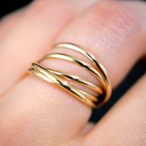 Thin Interlocking Rings, Set of 5 in Mixed Metal, Rose Gold, Gold ...