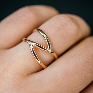 Branch Ring in 14K Gold Fill Smooth Gold Stacking Ring 14k | Etsy