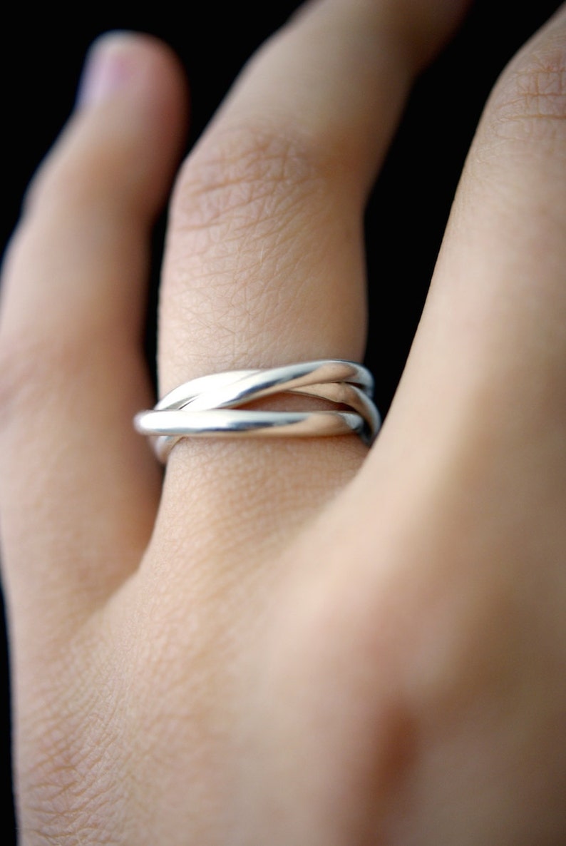 Interlocking rings Set of 3 Sterling Silver interlocking | Etsy