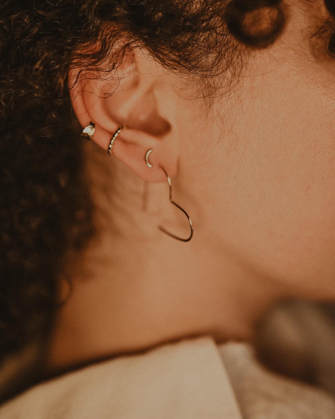 Heart Hoops in 14k Gold Fill, Thread-able Gold Silver or Rose Gold Hoops, Large or Mini Hoops ...