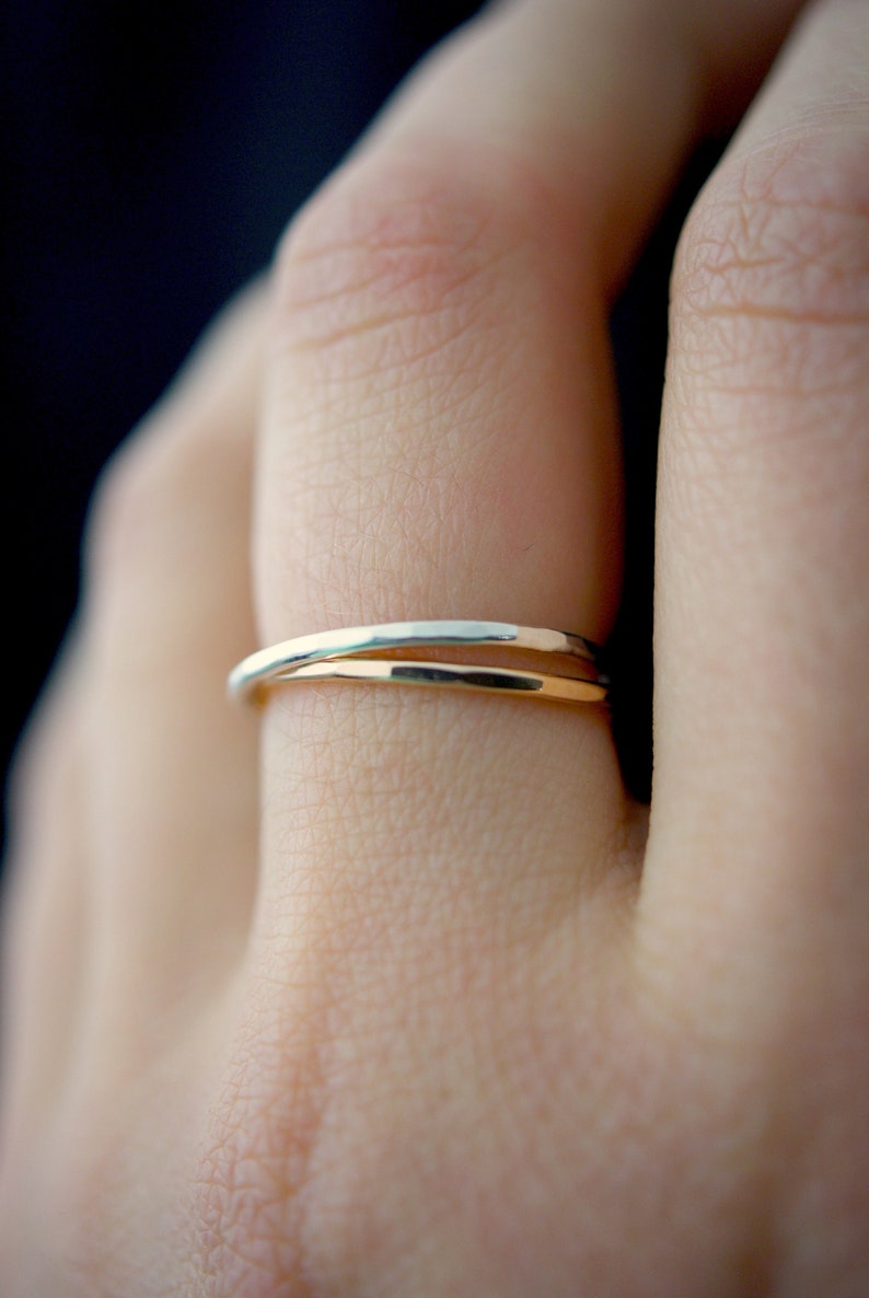 Silver Interlocking Rings Set of 2 Silver Interlocking Rings - Etsy