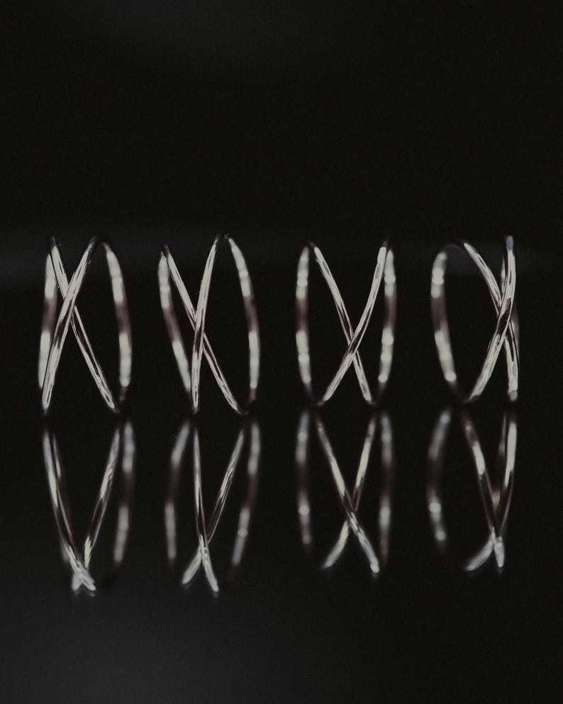X Ring Made in Sterling Silver, Wrapped Criss Cross Midi Knuckle Ring ...