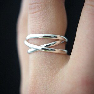 Infinity Spiral Ring, Sterling Silver, Wrap Ring, Wrapped Criss Cross ...