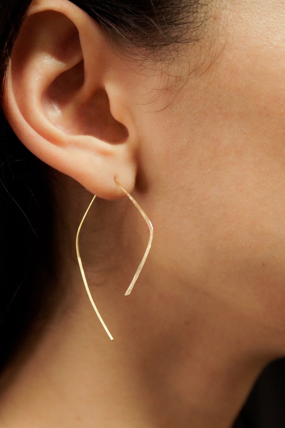Teardrop Threader Hoops in 14K Gold Fill, Rose Gold Fill or Sterling ...