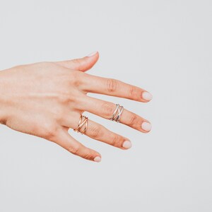 Infinity Spiral Ring, 14K Gold Fill Stacking Ring, Wrapped Criss Cross ...