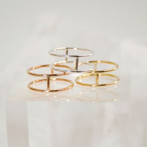 Small Cage Ring | Sterling Silver | Smooth or Hammered | Negative Space ...