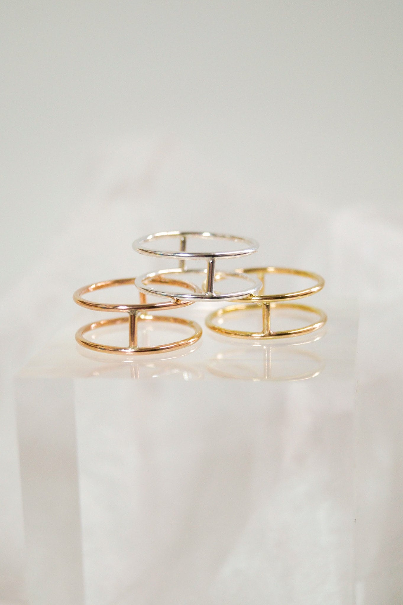 Small Cage Ring | Sterling Silver | Smooth or Hammered | Negative Space ...