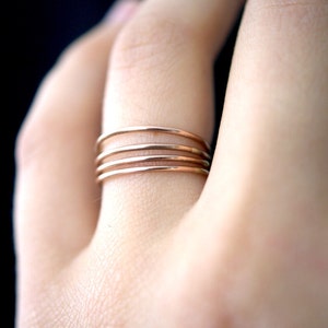 Smooth Rose Gold Stacking Rings Set of 4 Rose Gold Stack | Etsy