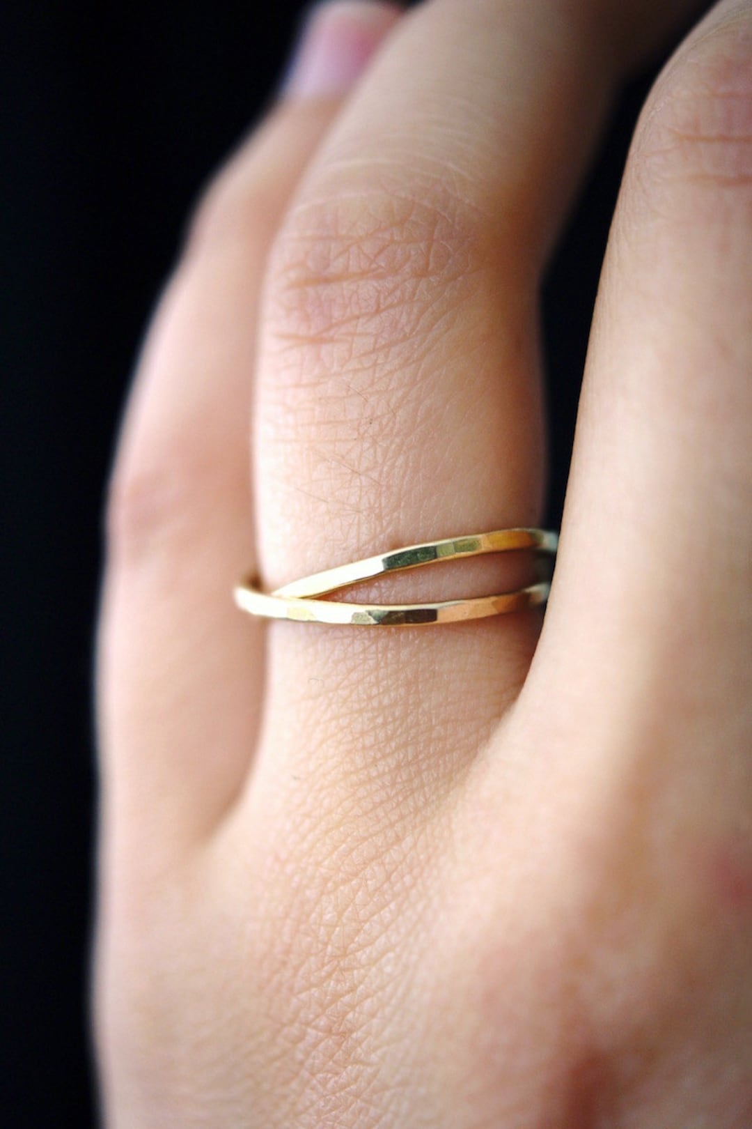 Thin Interlocking Set of 2 Rings Gold Fill Rose Gold Fill or - Etsy
