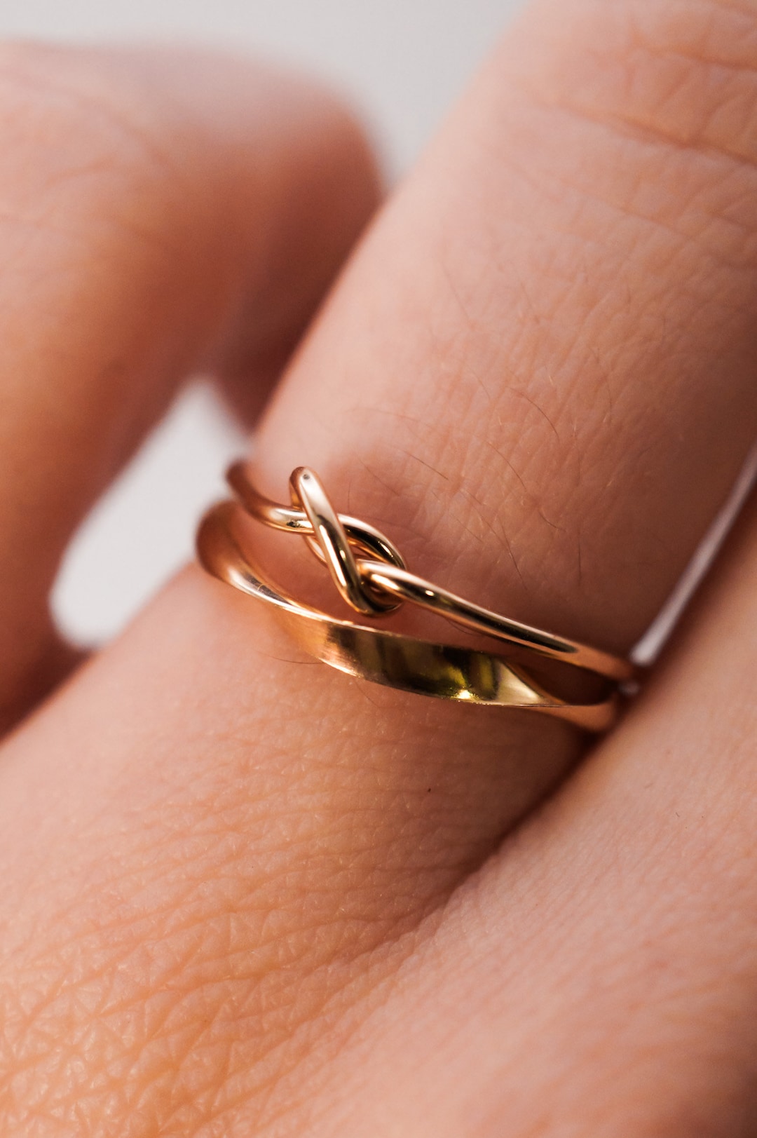 Mobius Knot Set of 2 Stacking Rings in 14K Gold Fill, Rose Gold or ...