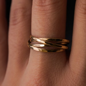 Thin Interlocking Set of 4 Rings Rose Gold, Gold Fill, or Silver ...