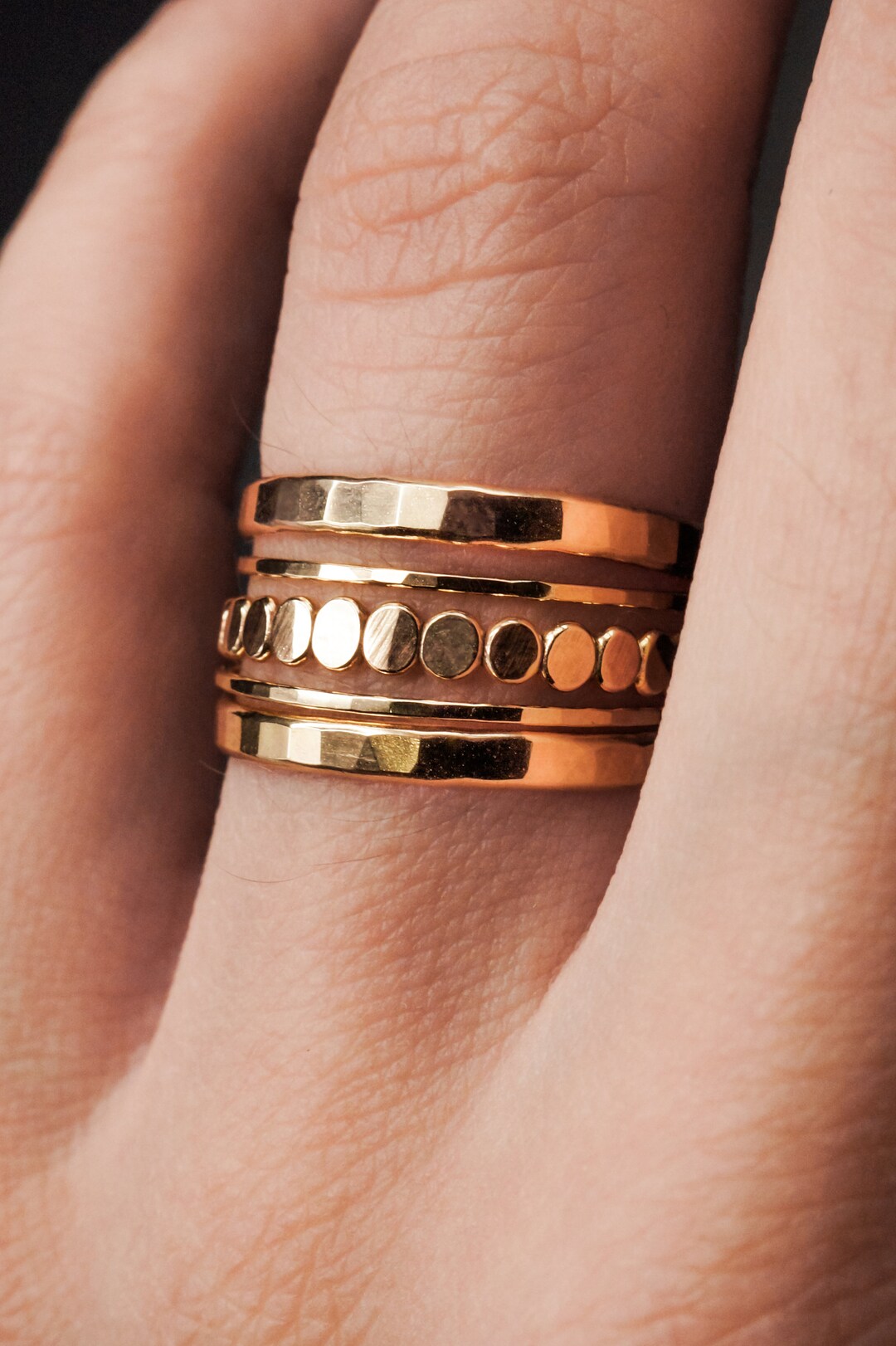 The Ultimate Bead Stacking Ring Set | Gold Fill, Rose Gold or Silver ...