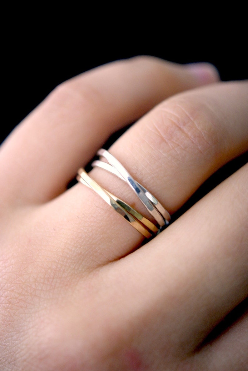 Silver Interlocking Rings Set of 2 Silver Interlocking Rings - Etsy