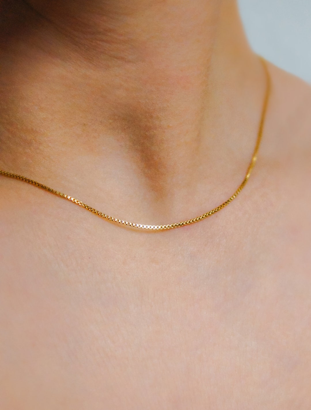 Box Chain Choker in Gold Fill, Rose Gold or Silver, Minimalist, Thin ...