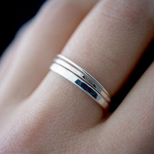 Basic Set of 3 Stacking Rings in Sterling Silver Stackable - Etsy
