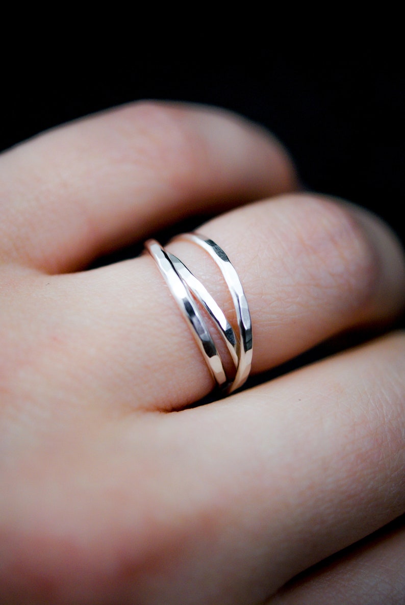Thin Interlocking Set of 3 Rings Rose Gold Gold Fill Silver - Etsy