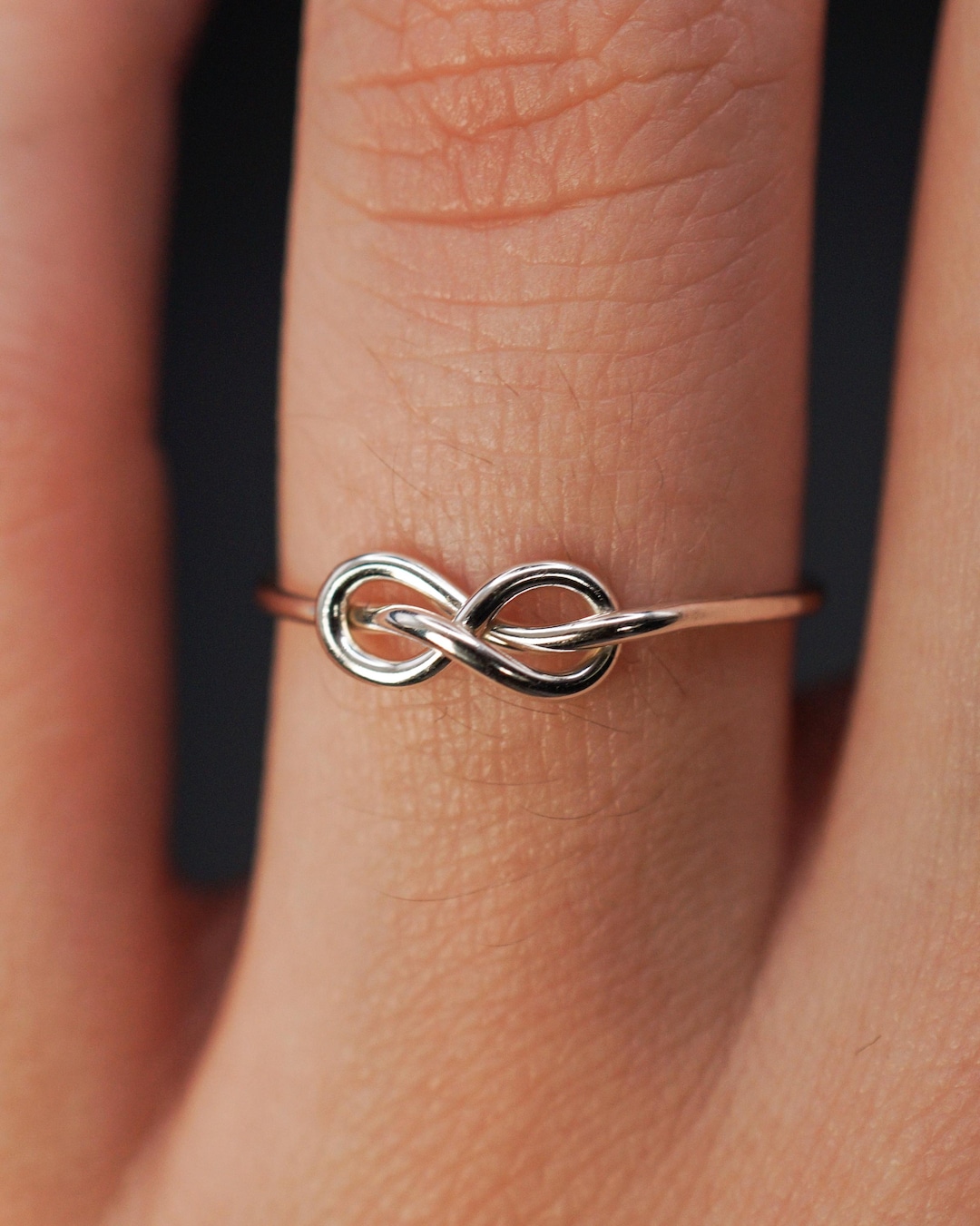 Infinity Knot Ring in Sterling Silver | Medium Thick or Ultra Thin ...