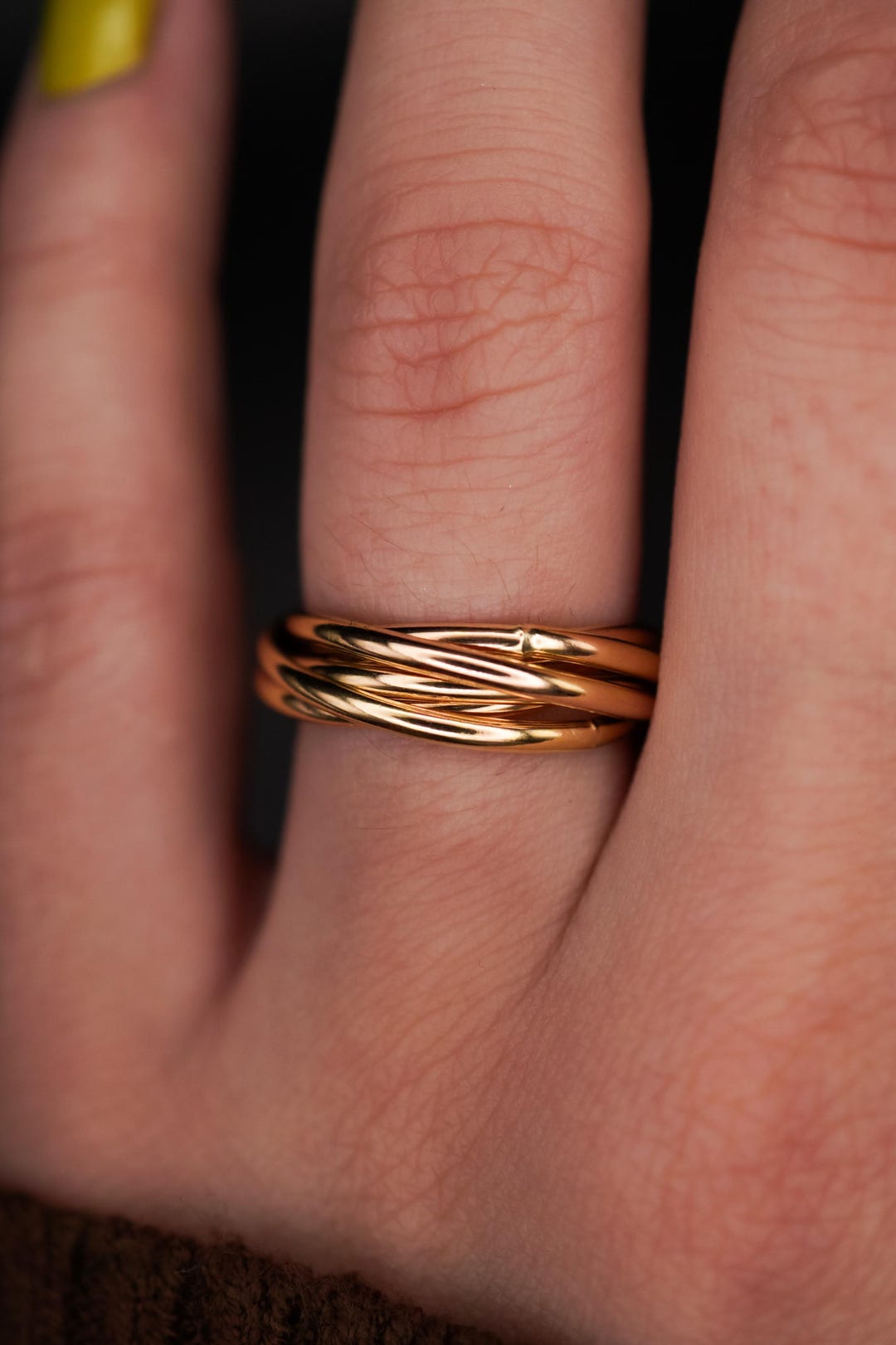 Thin Interlocking Set of 6 Rings | Rose Gold, Gold Fill, or Silver ...