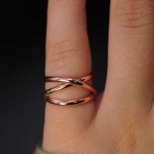 Infinity Spiral Ring, Solid 14k Rose Gold, Infinite, Endless ...