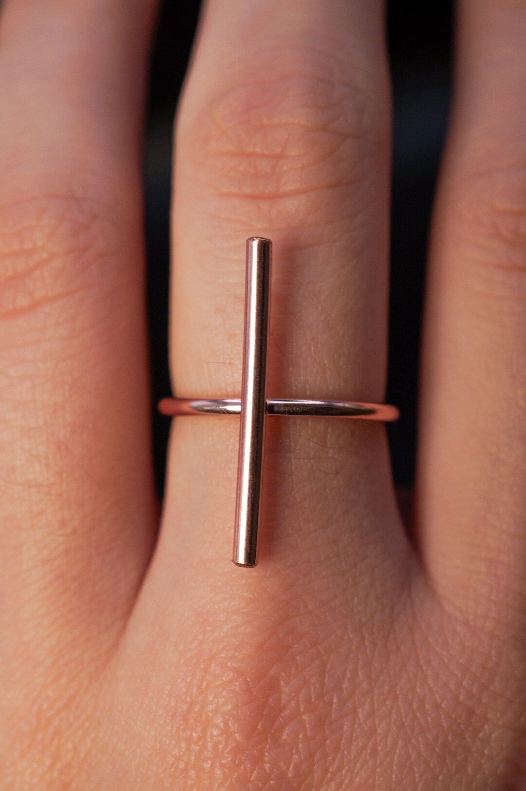 Bar Ring | 14K Rose Gold Fill, Sterling Silver, Gold Fill | Stackable ...