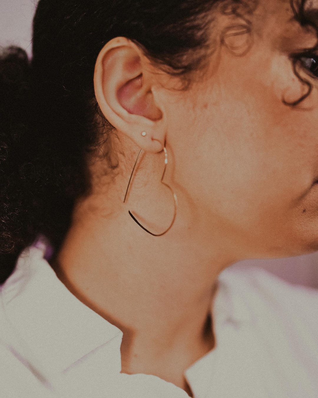 SOLID Heart Hoops in 14K Gold or Rose Gold, Thread-able Hoops, Large or Mini Hoop Earrings ...