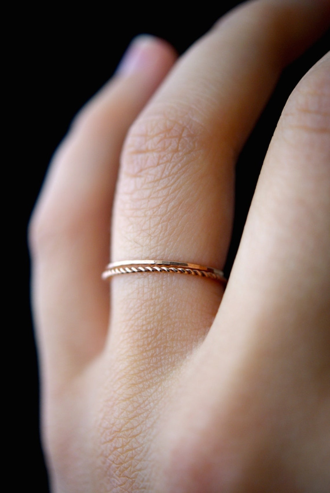14K Rose Gold Fill Twist Stacking Rings Rose Gold Stack Ring - Etsy Canada