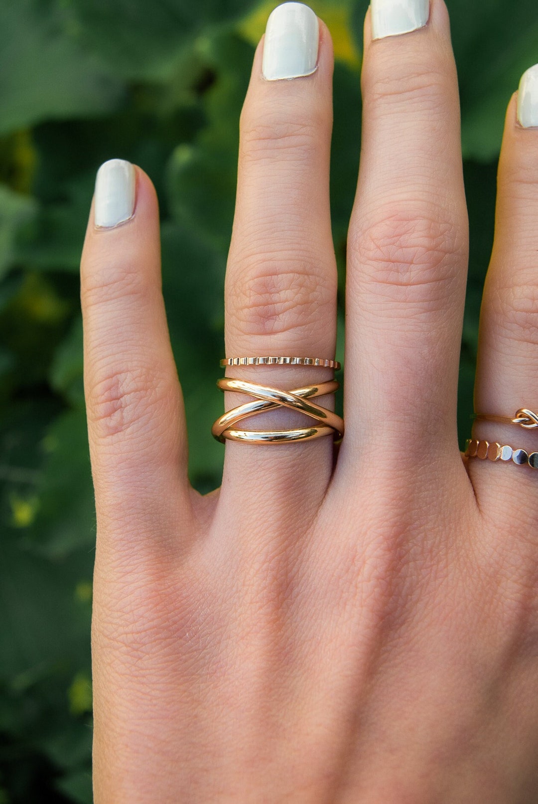 Infinity Spiral Ring, 14K Gold Fill Stacking Ring, Wrapped Criss Cross ...