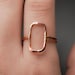Rectangle Ring in 14K Rose Gold Fill, Square Ring, Hammered Ring ...