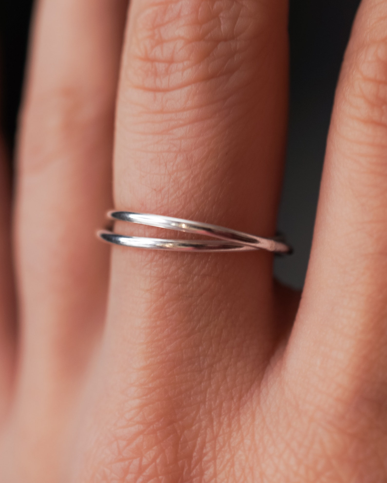 Silver Interlocking Rings, Set of 2 Silver Interlocking Rings, Rolling ...