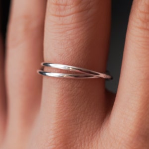 Silver Interlocking Rings, Set of 2 Silver Interlocking Rings, Rolling ...