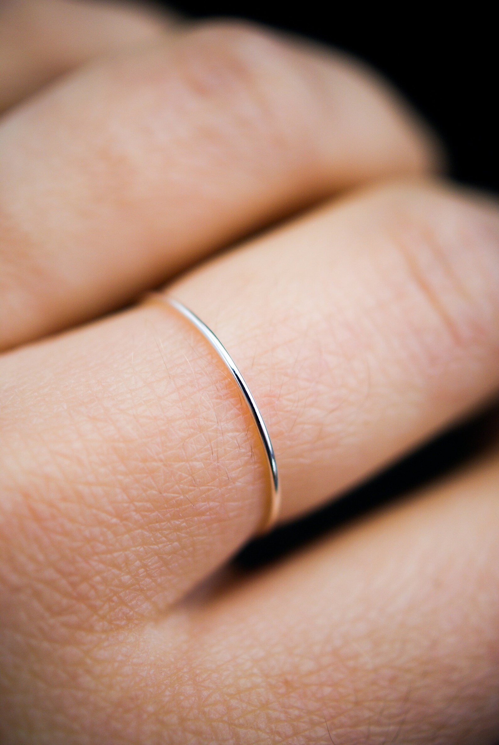 Ultra Thin Sterling silver stacking ring One Single ring | Etsy
