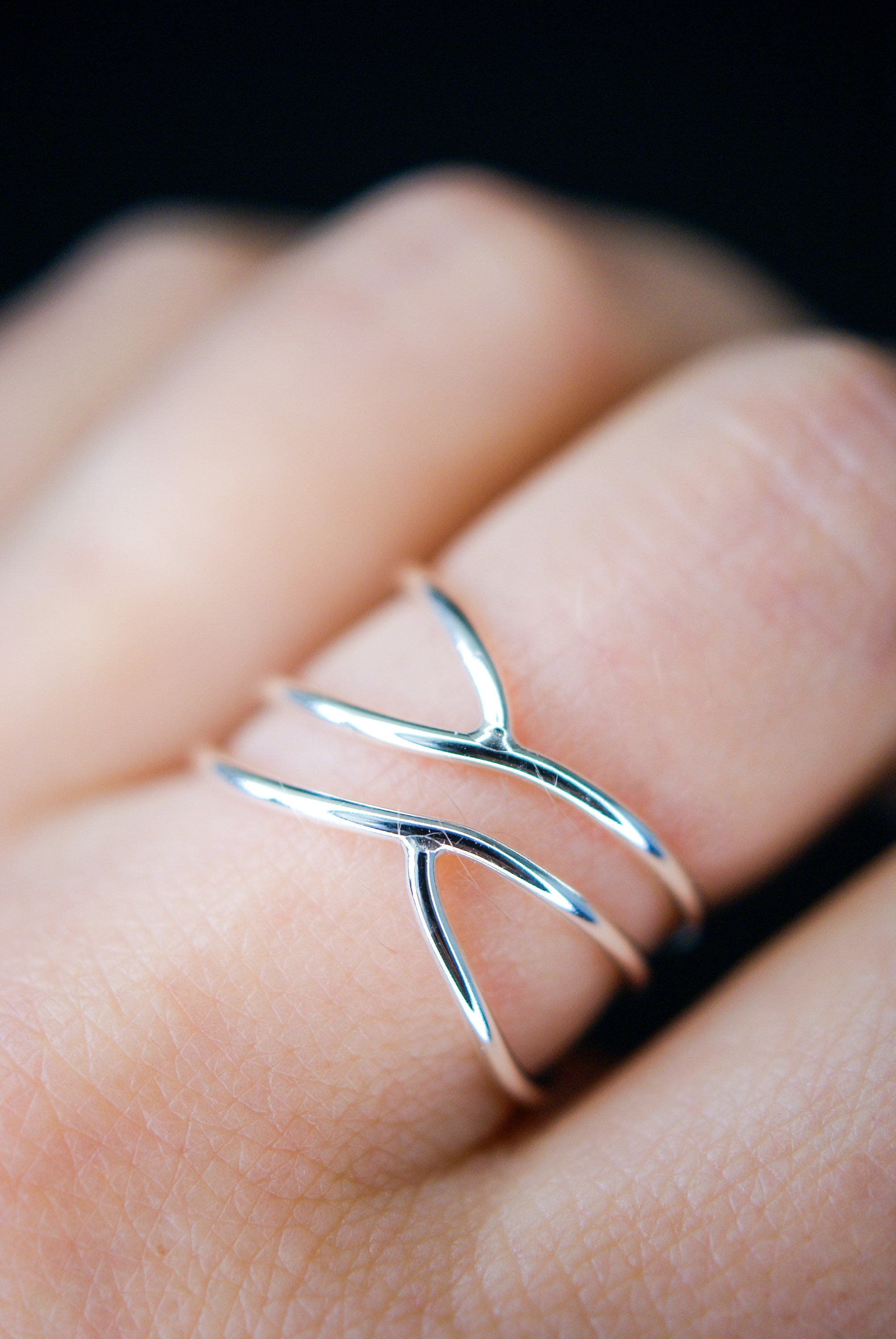 Small Curved Wraparound Ring in Sterling Silver Sterling | Etsy