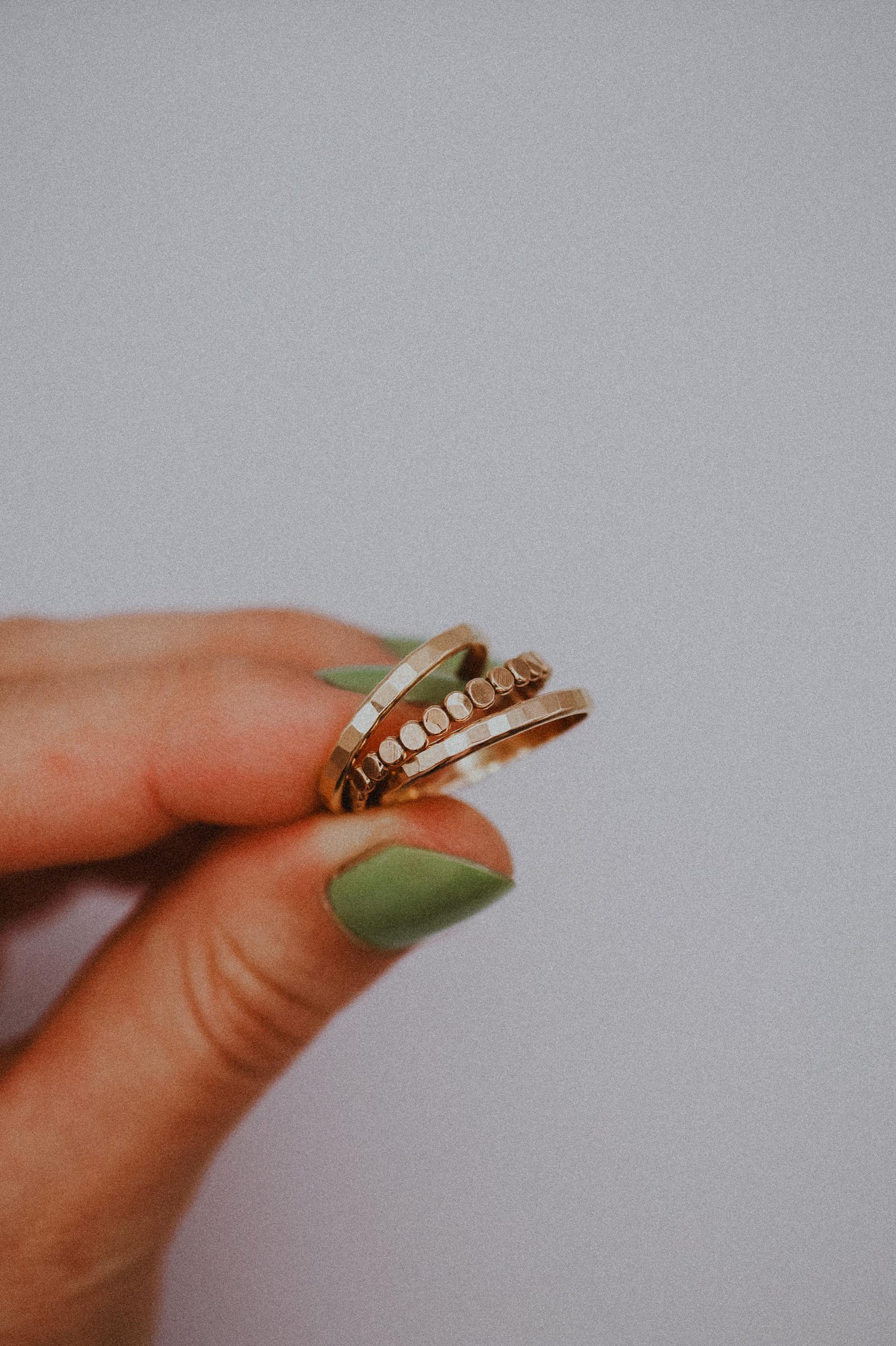 Mini Bead & Extra Thick Set of 3 | 14K Gold Fill | Set of Three Ring ...