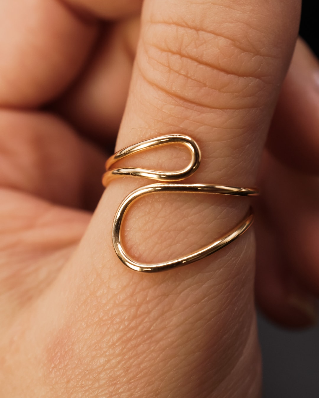 Wave Cuff Ring | 14K Gold Fill, Rose Gold, Sterling Silver ...