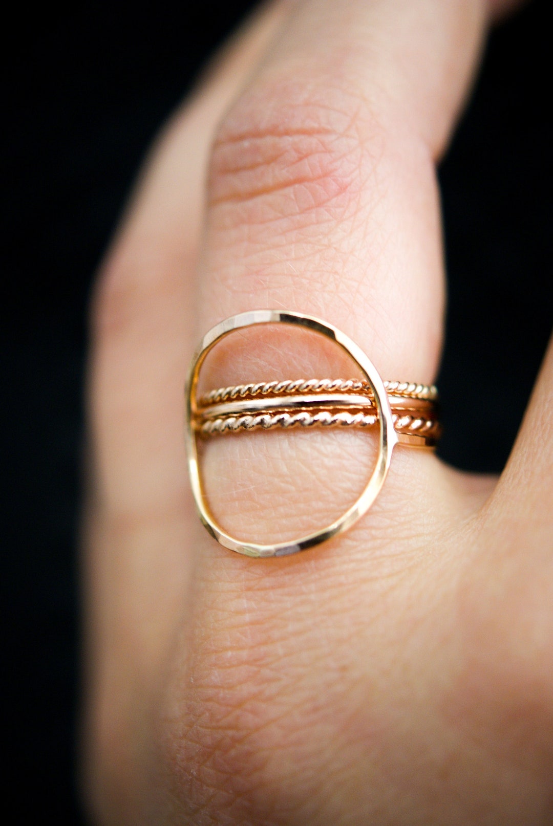Kreis Ring Stapel Ring 14k Rose Gold Fill, rose Gold Fill Ring, rose ...