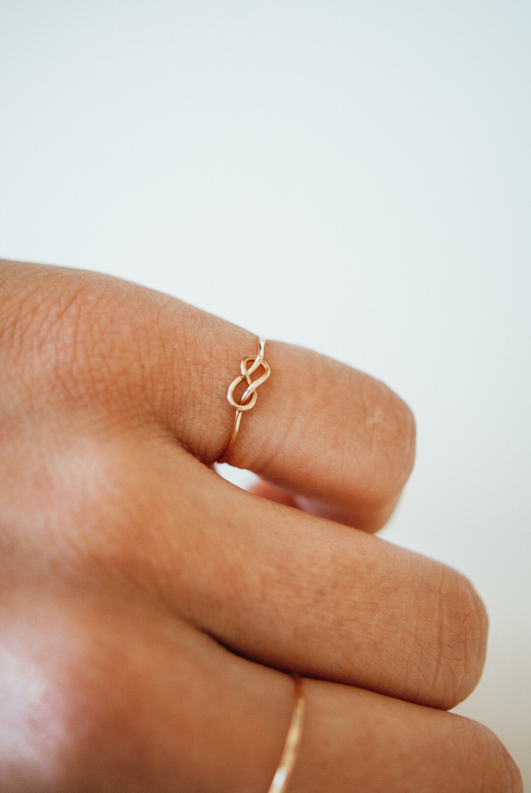 Infinity Knot Ring, SOLID ROSE GOLD Knot Ring, Stacking, Loop, Tied ...