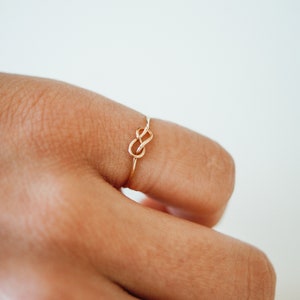 Infinity Knot Ring, SOLID ROSE GOLD Knot Ring, Stacking, Loop, Tied ...