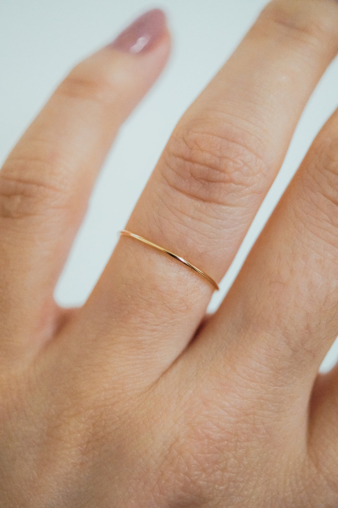 SHIPS FAST! Solid 14K Gold Ultra Thin Stacking Ring, Super Skinny ...