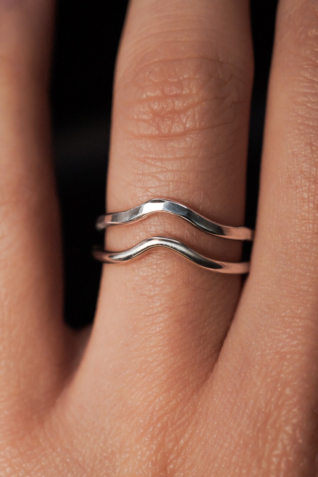 V-shape Teardrop Ring in Sterling Silver, V Ring, Chevron, Wedding ...