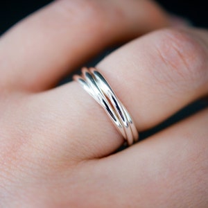 Thin Interlocking Set of 4 Rings Rose Gold Gold Fill or - Etsy
