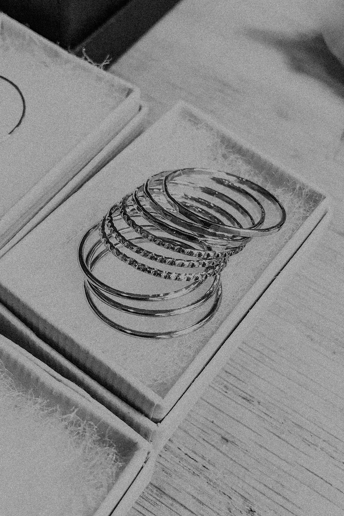Lined Set of 9 | 14K Gold-fill | Medium Thick | Maximalist Ring Stack ...