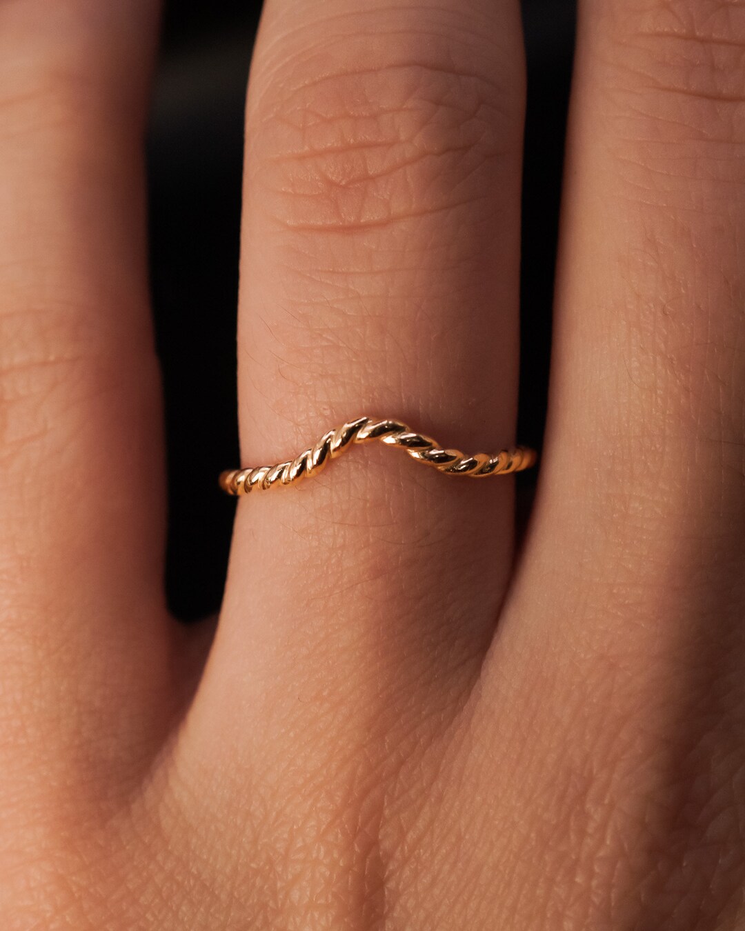 Twist Teardrop Ring in 14K Gold Fill, Rose Gold or Silver, Texture ...
