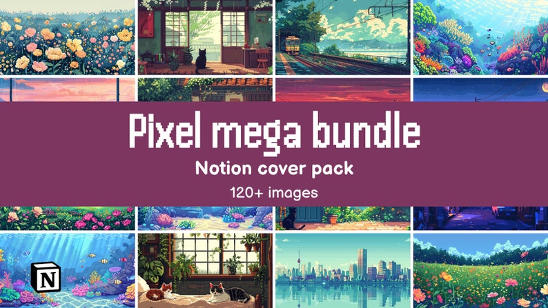 Pixel Art Notion Cover Pack | Mega Bundle - Etsy