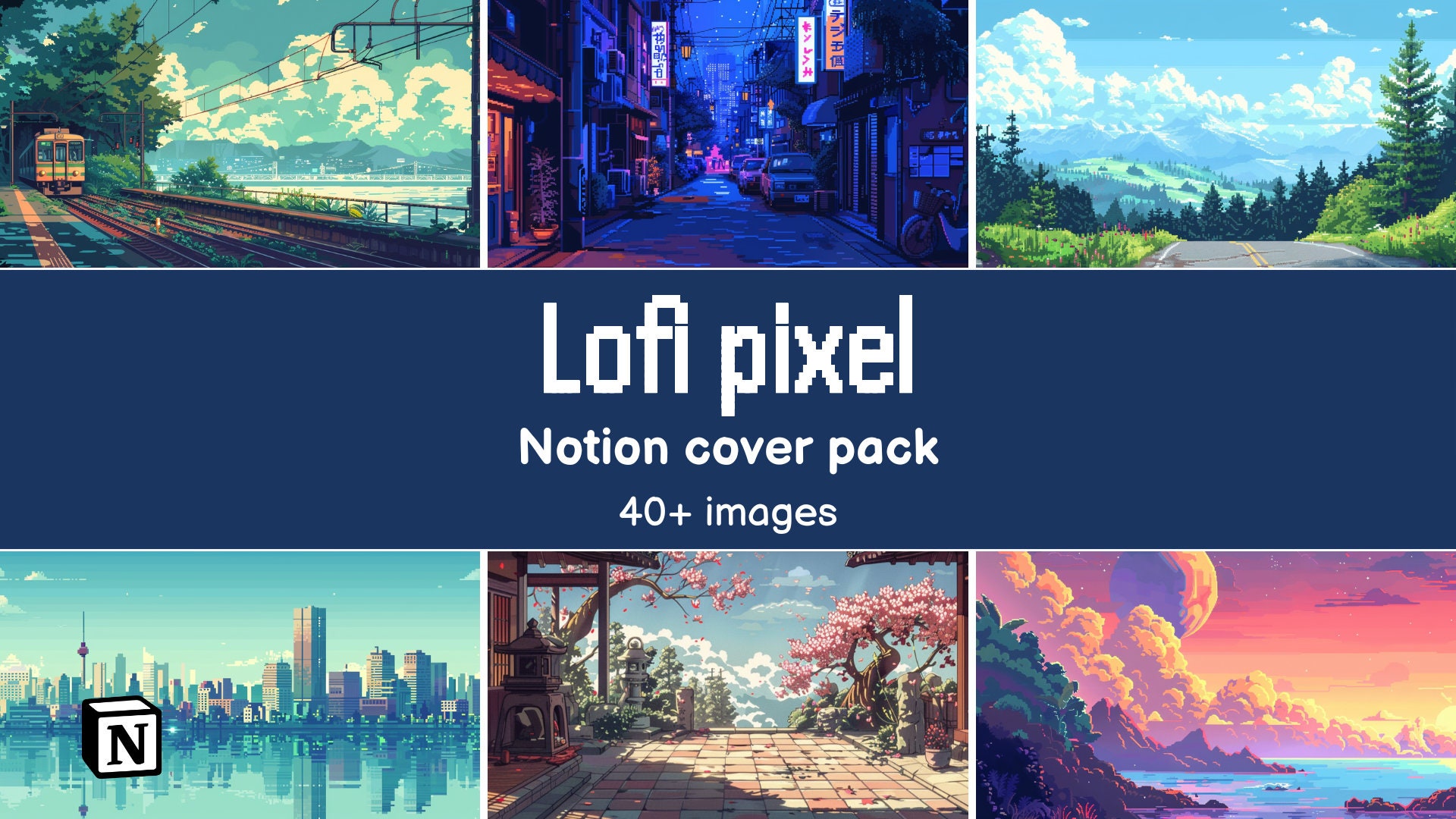 Lofi Pixel Notion Cover Pack - Etsy